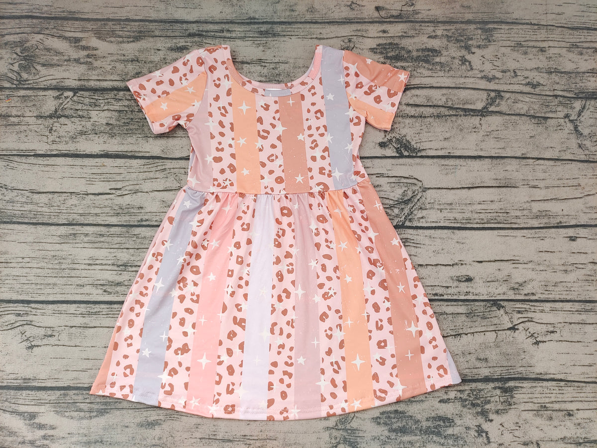 SALE GSD0266 Leopard Stripe Cute Girl's Dress – Amy yu garments wholesale