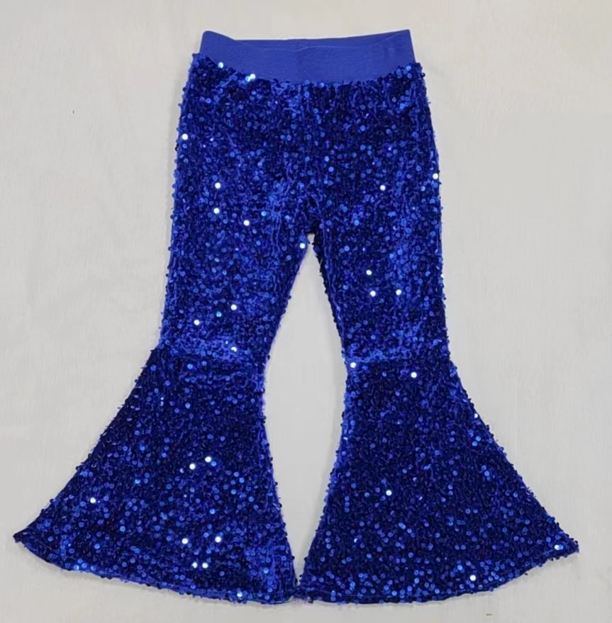 P0077 Boutique Shiny Blue Sequin Pants – Amy yu garments wholesale