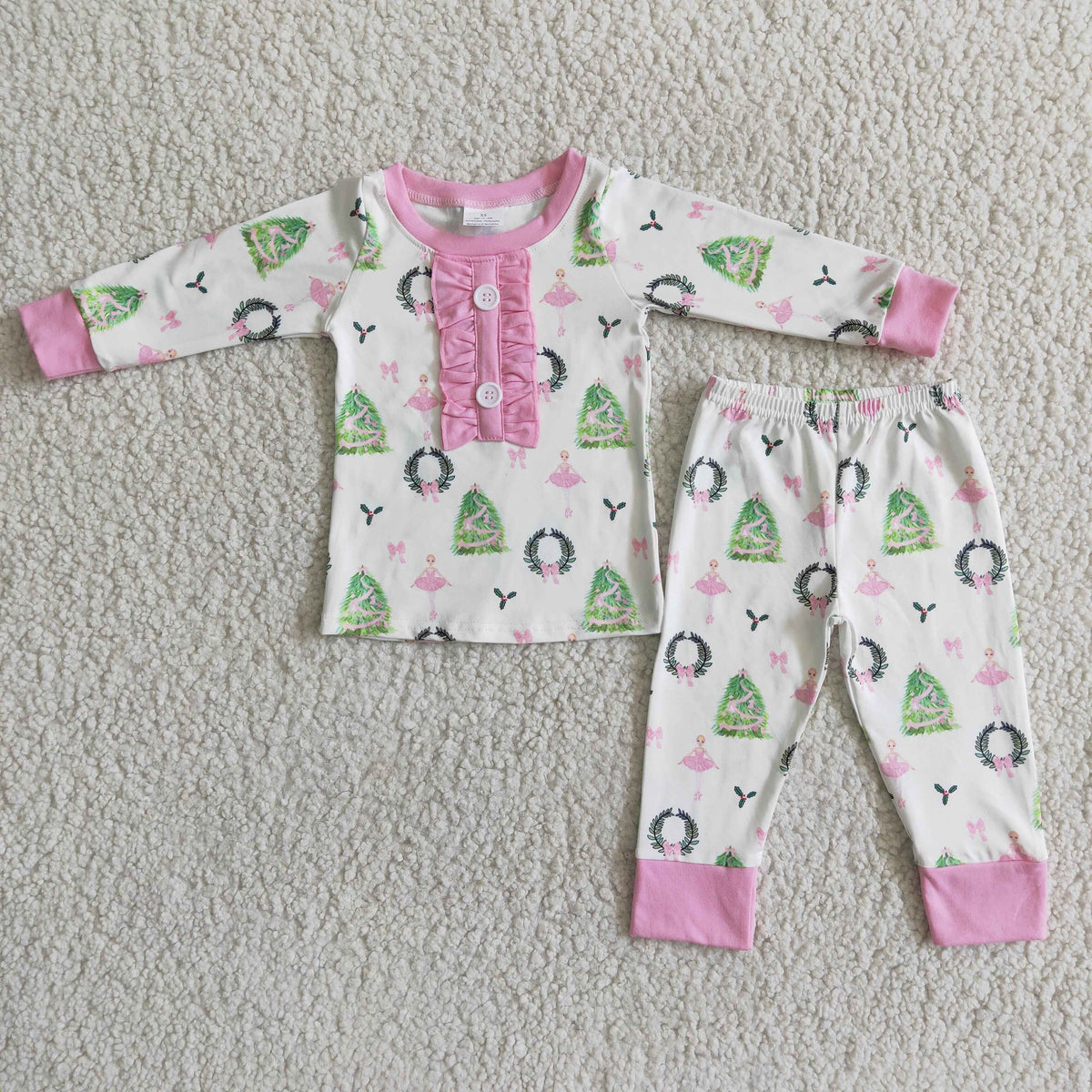 SALE 6 A16-27 Christmas Pink Princess Trees Print Set – Amy yu garments ...
