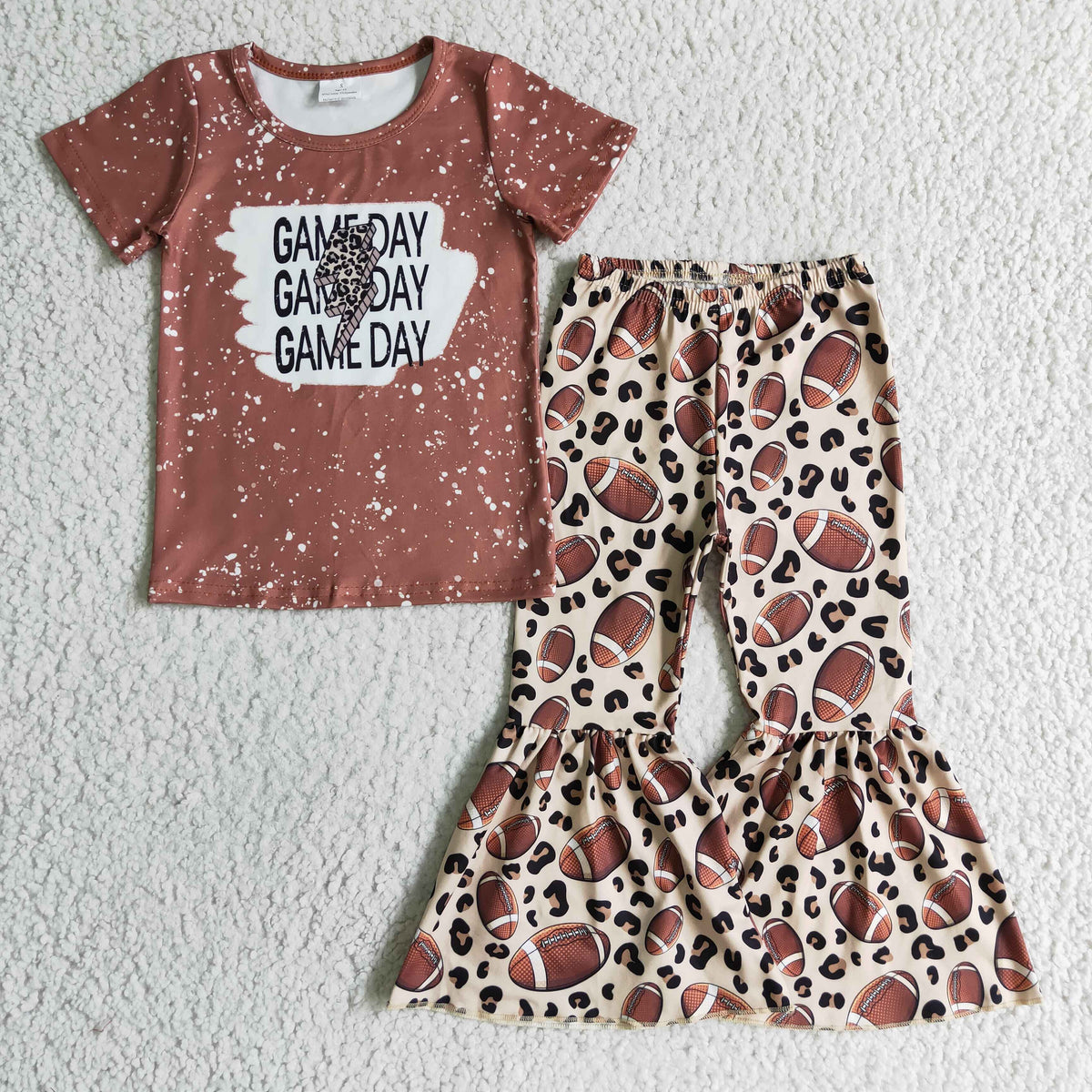 SALE GSPO0216 GAME DAY Football Leopard Girl's Set – Amy yu garments ...